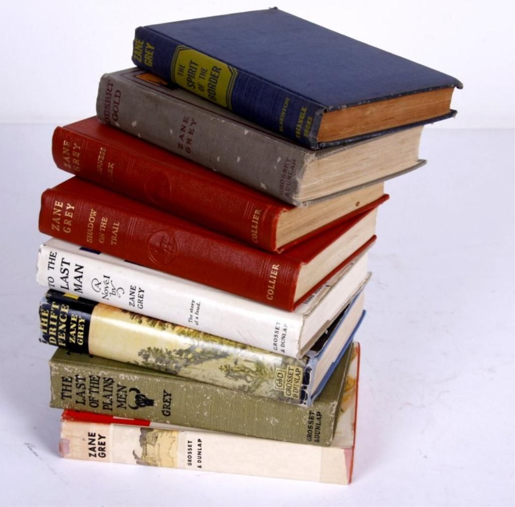 8 "Zane Grey" Hard Bound Books