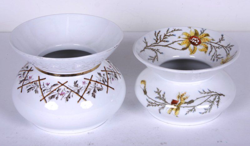Collection of 2 Antique Porcelain Spittoons