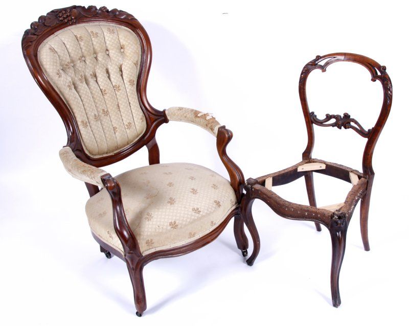 Victorian Occasional Chair & 1 Chair without Seat