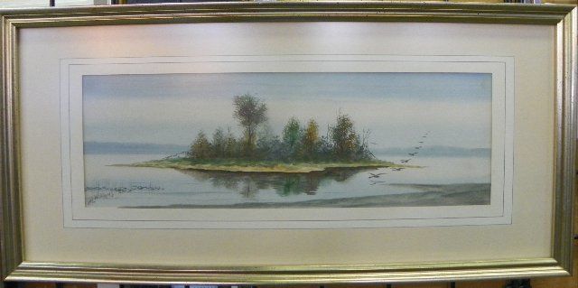 Framed watercolor signed W.L. Williams