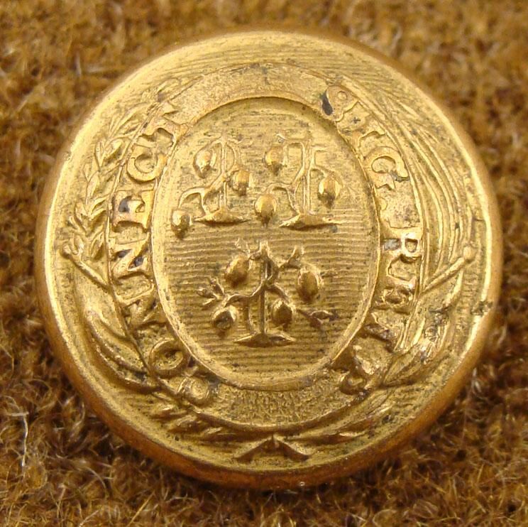 Connecticut Civil War Military Gold Antique Button