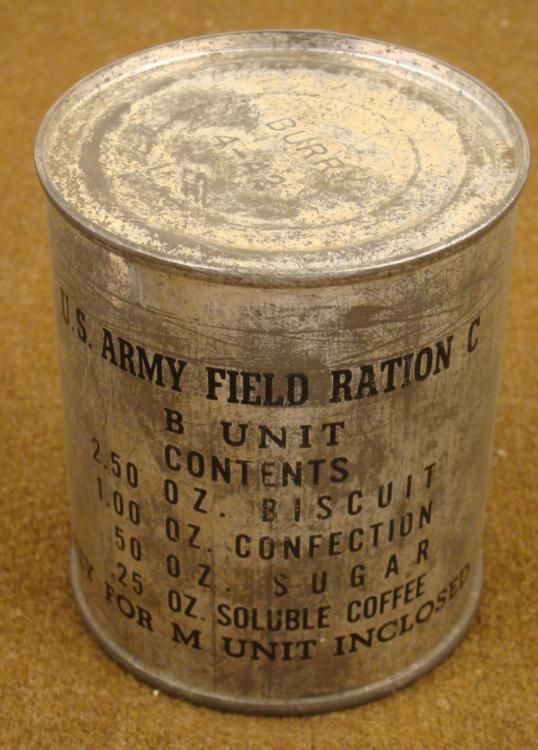 WWII U.S. ARMY CAN OF SWEET RATIONS DATED 4-42 UNOPENED