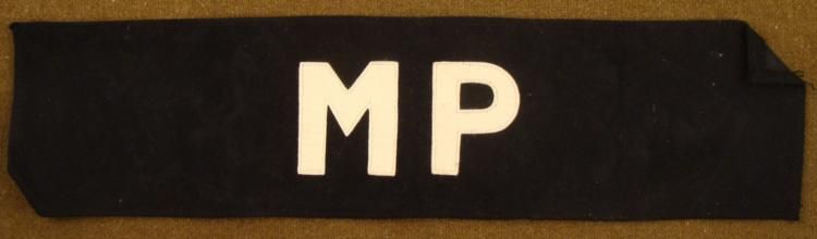 WWII U.S. "MP" MILITARY POLICE ARMBAND WOOL
