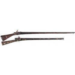 Collector's Lot of Two Arabian Style Ornate Flintlock Miquelet Rifles