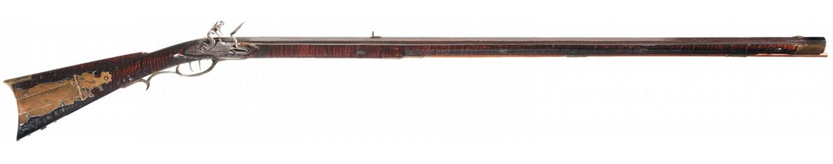 Important Dickert & Gill Kentucky Flintlock Rifle