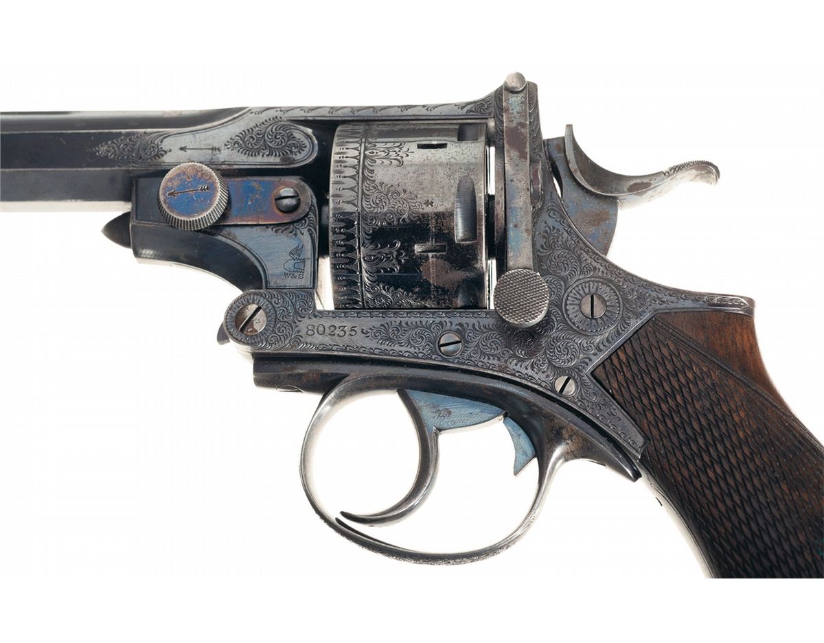 Excellent Fine Cased Engraved Webley Pryse Double-Action Revolver