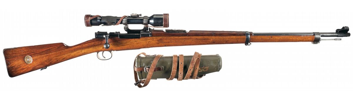 Excellent Swedish Mauser Sniper Rifle with Ajack Scope and Scope Can