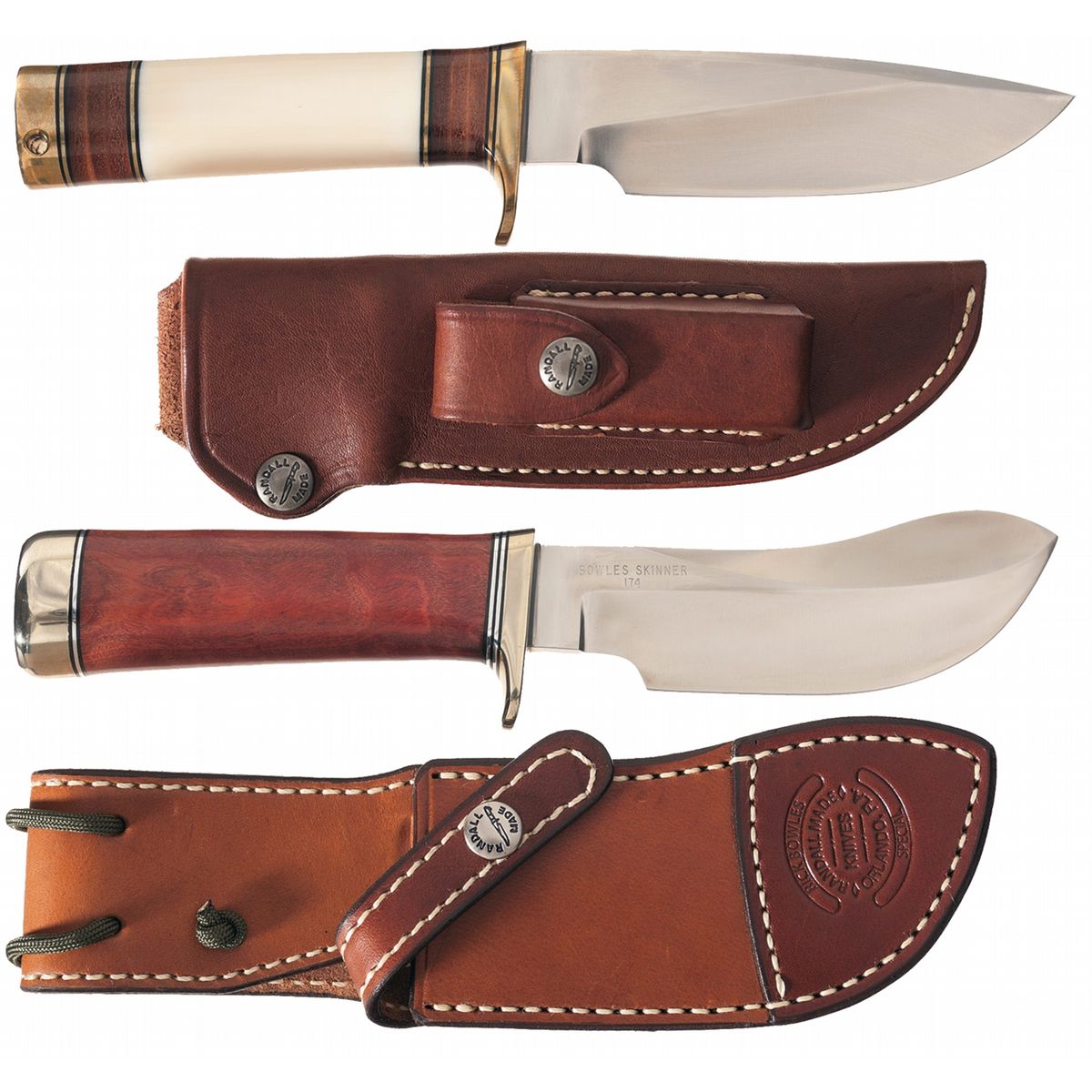 Two Custom Randall Hunting/Skinning Knives, Including a Bowles Skinner ...