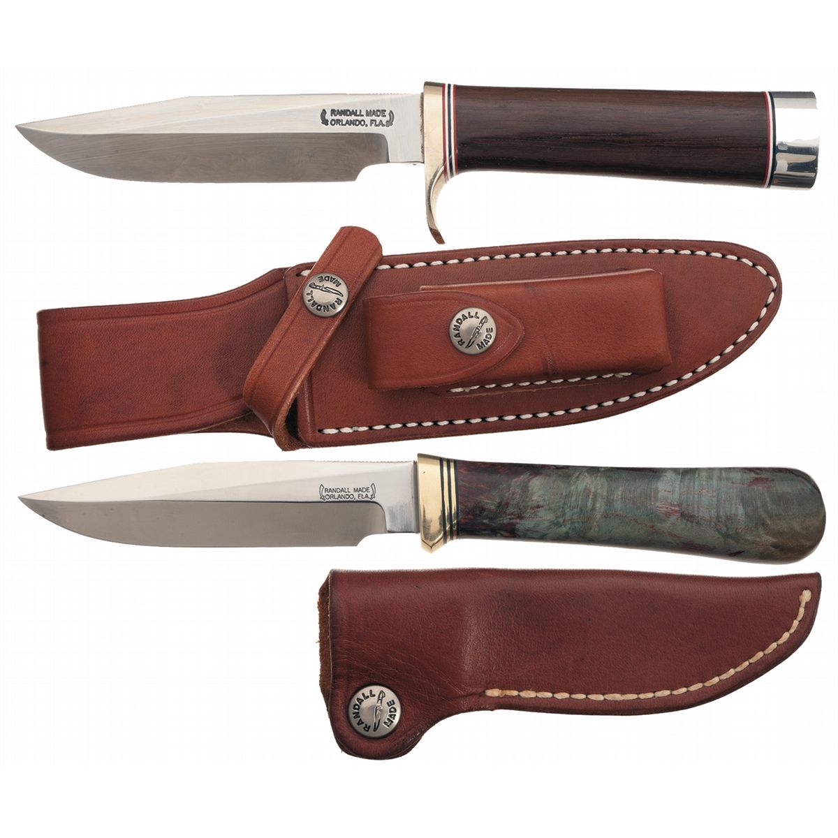 Two Randall Model 5 Knives with Sheaths