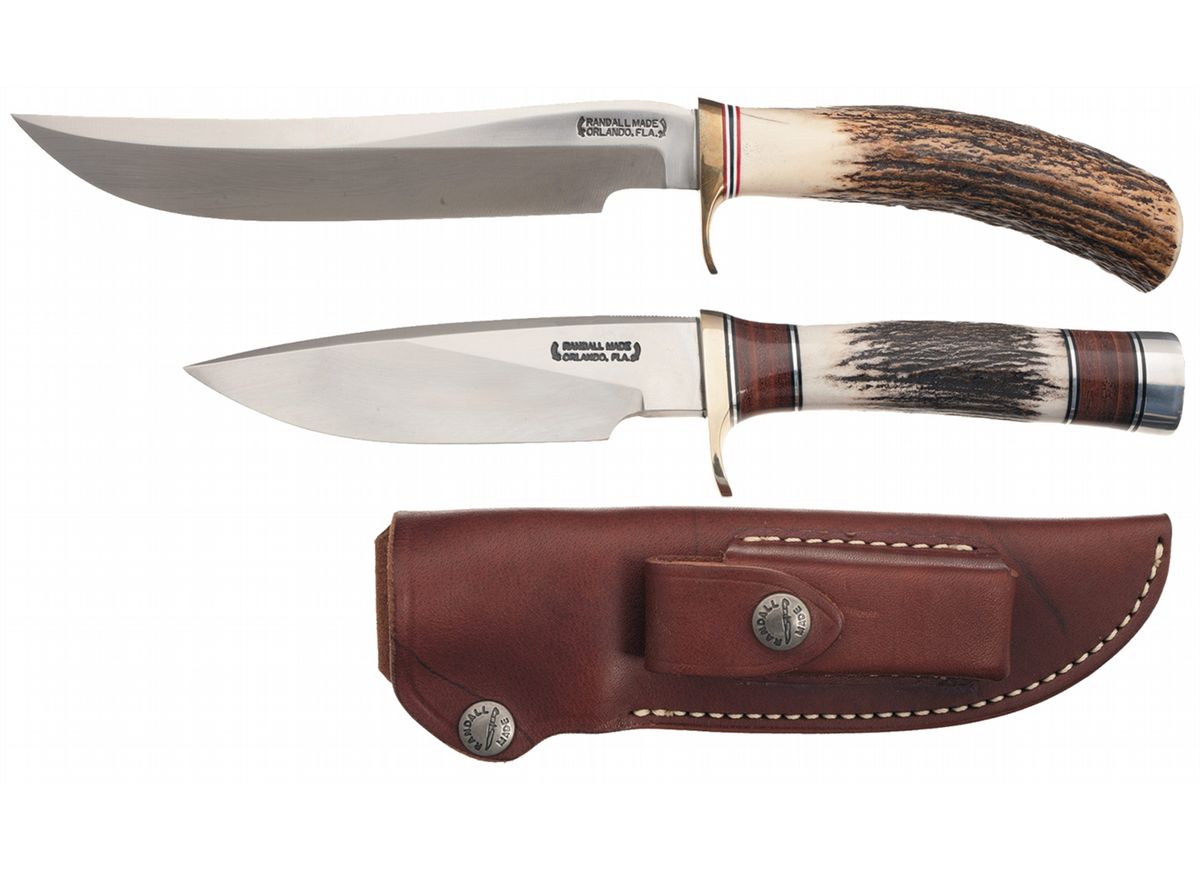 Two Randall Stag Handle Knives