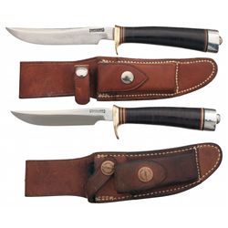 Two Randall Model 7 Knives with Sheaths