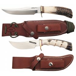 Two Randall Stag Handle Knives with Sheaths