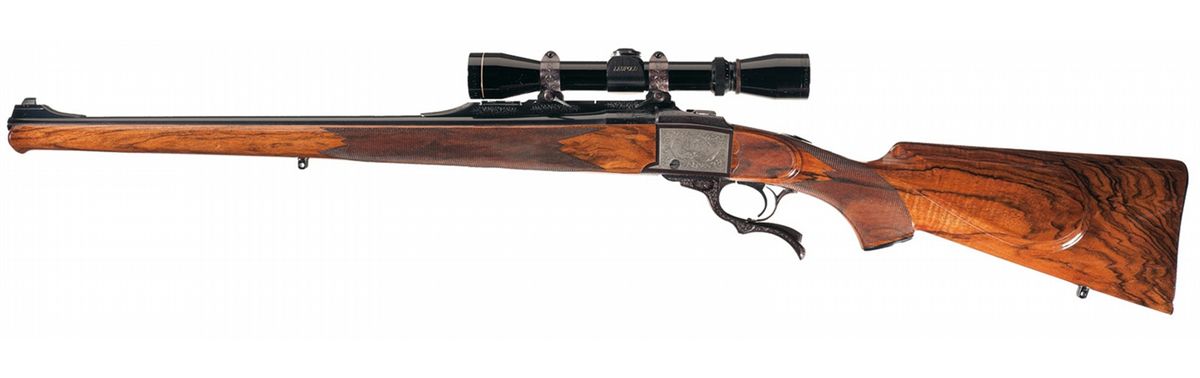 Custom Paul Jeager Engraved Ruger No. 1 Single Shot Rifle with Scope