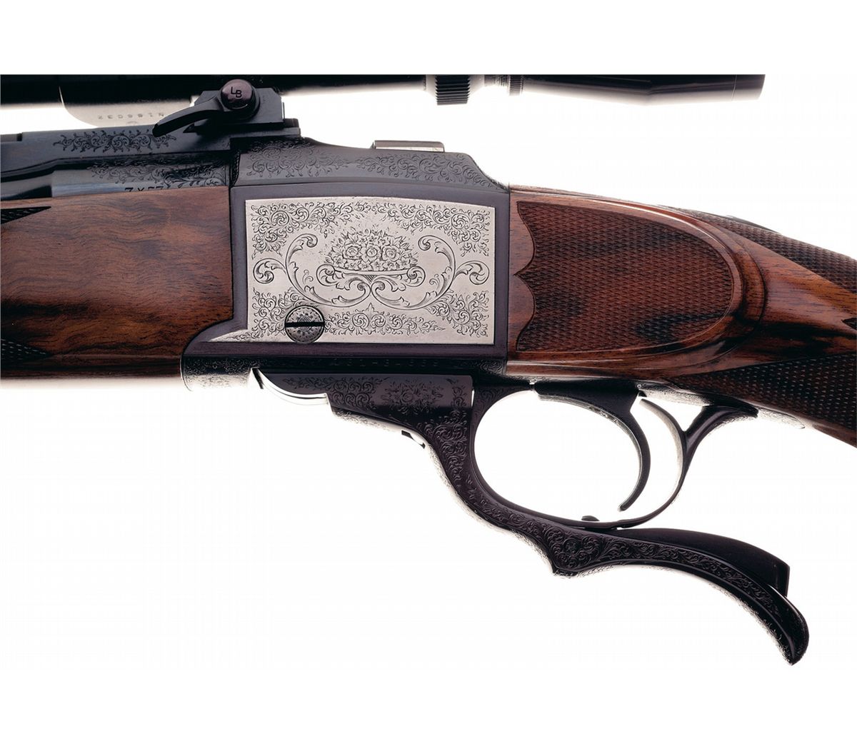 Custom Paul Jeager Engraved Ruger No. 1 Single Shot Rifle with Scope