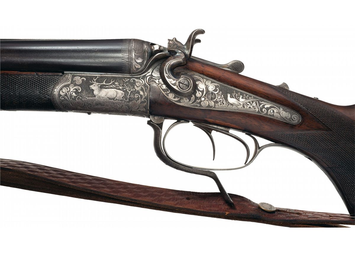 Unmarked Engraved German Drilling with Sling and Accessories