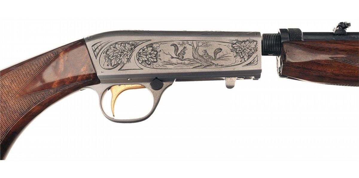 Marechal Engraved Belgian Browning Grade II .22 Semi-Automatic Rifle ...