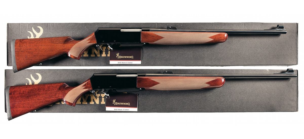 Two Boxed Browning Model BPR Slide Action Rifles