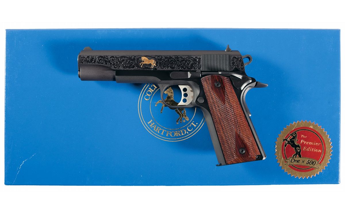 Engraved Colt Premier Edition Government Model Semi-Automatic Pistol ...