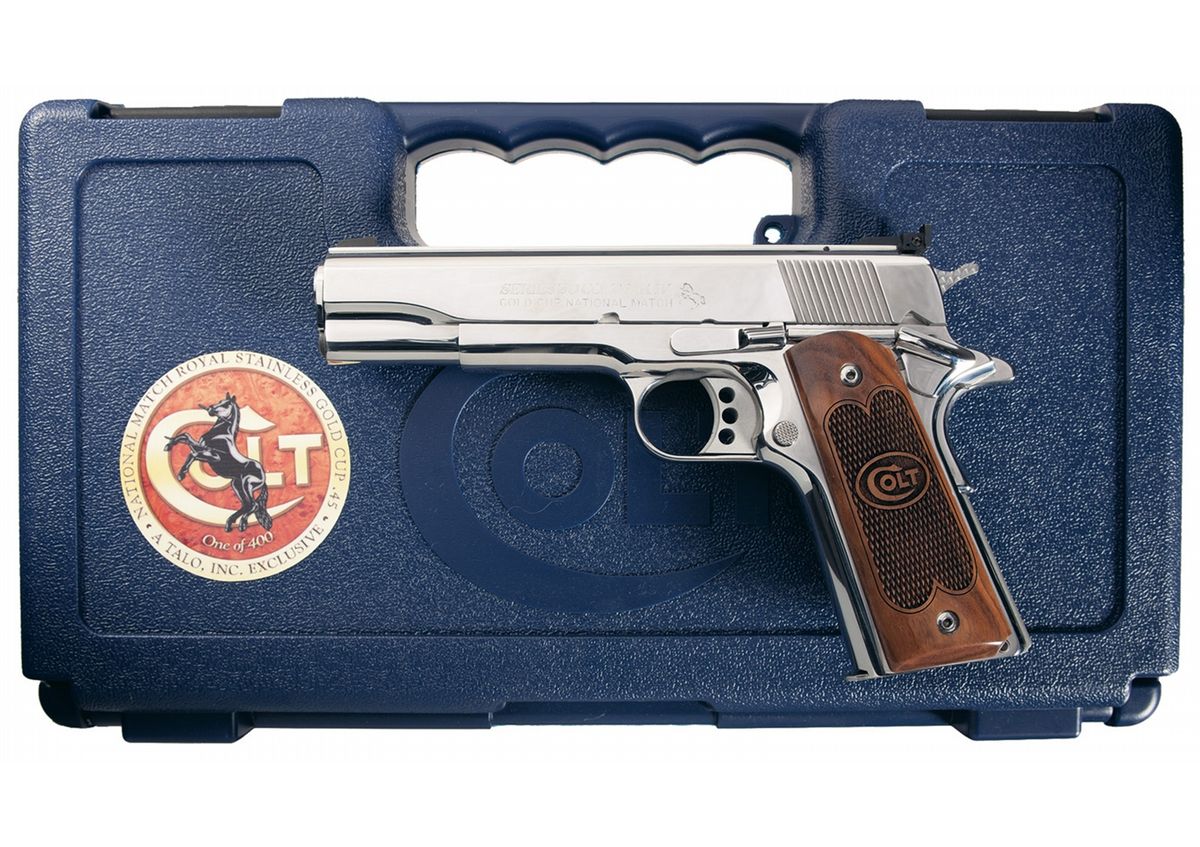 Colt National Match Royal Stainless Gold Cup 45 Semi-Automatic Pistol ...