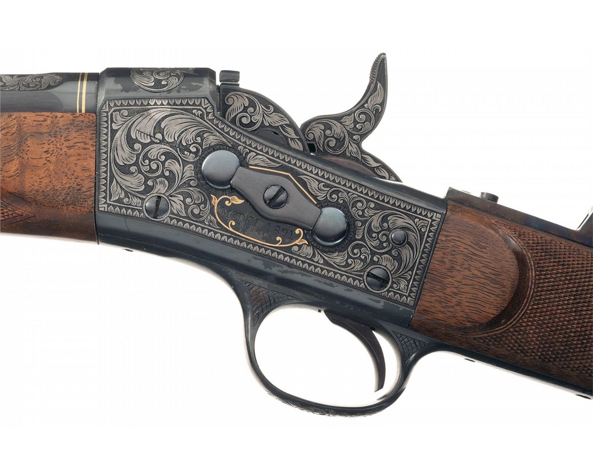Custom Signed Engraved Gold Inlaid Model 1871 Rolling Block Rifle ...