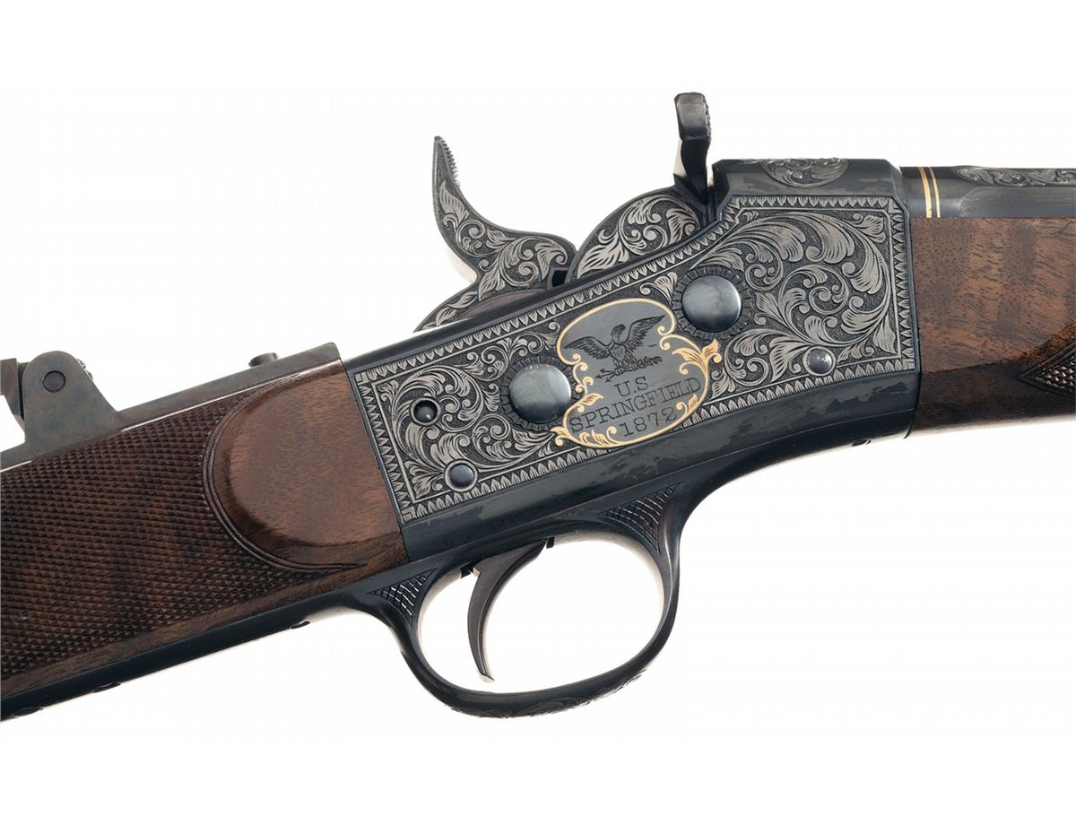 Custom Signed Engraved Gold Inlaid Model 1871 Rolling Block Rifle ...