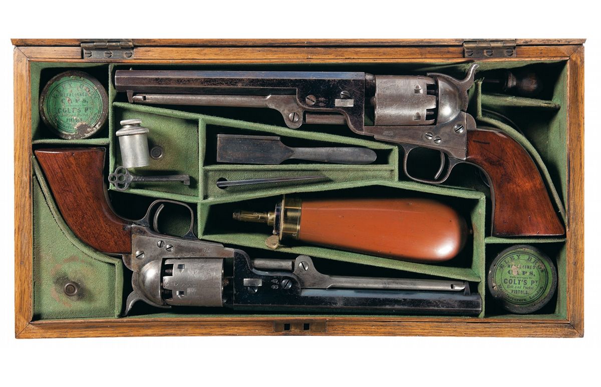 Cased Matching Pair of Colt Model 1851 London Navy Revolvers