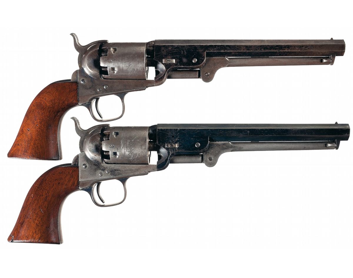 Cased Matching Pair of Colt Model 1851 London Navy Revolvers