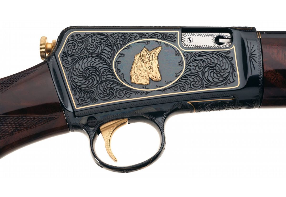 Signed Custom Engraved Gold Inlaid Winchester Model 63 Semi-Automatic Rifle