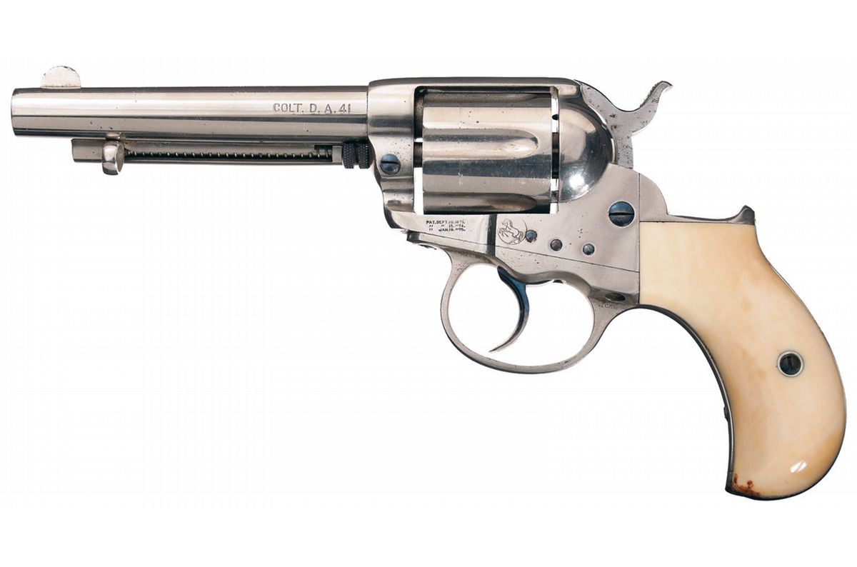 Excellent Colt Model 1877 Thunderer Double Action Revolver with Ivory Grips