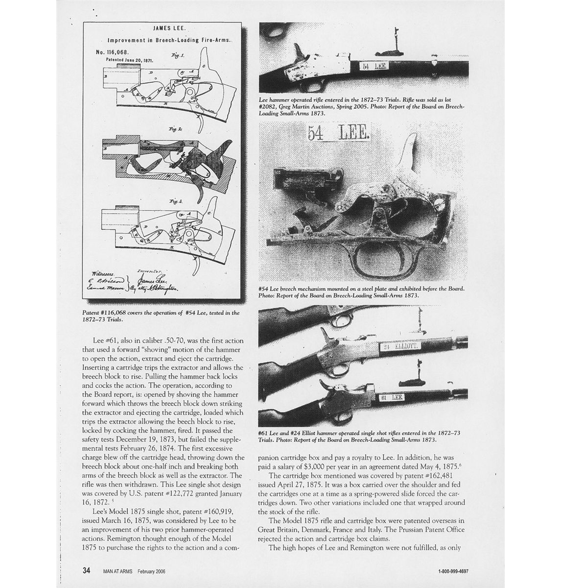 Rare Cutaway Demonstrator Model of a Lee Single Shot Breech Loading ...