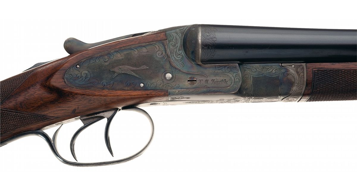 Excellent Rare Engraved L.C. Smith Eagle Grade Side by Side Hammerless ...