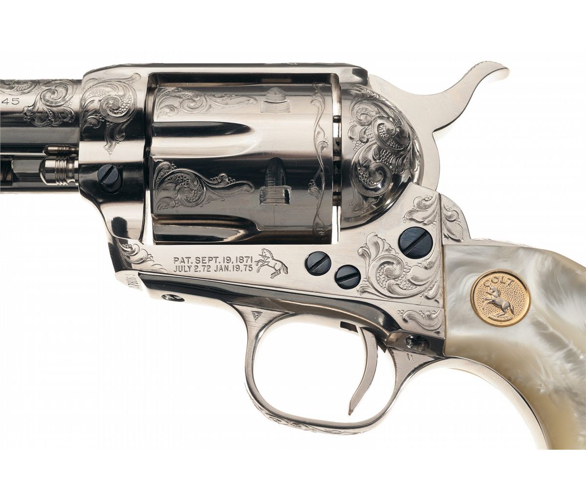 Factory Engraving Sample, Alvin A. White Signed Master Engraved Colt ...