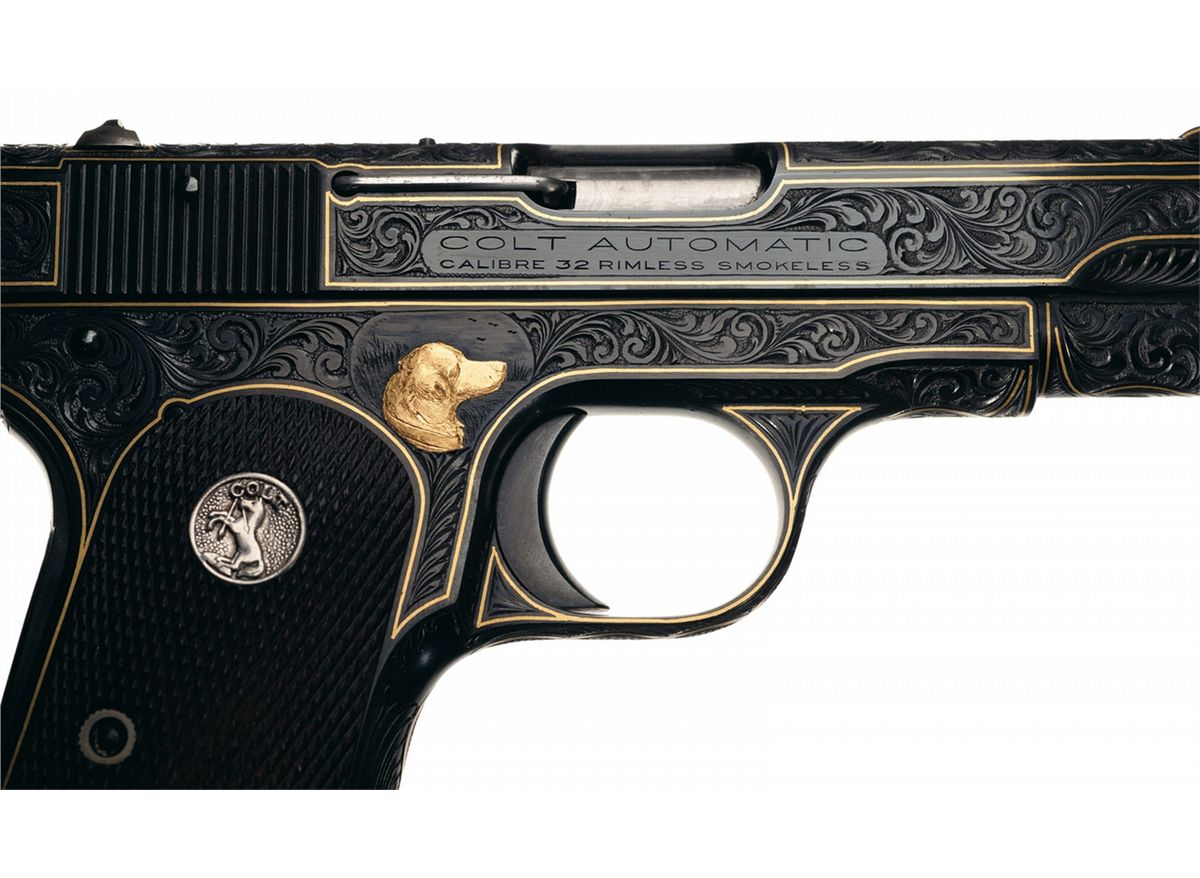 Exhibition Quality Warren Signed Master Engraved Gold Inlaid Colt Model ...