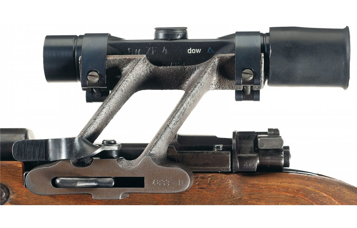 J. P. Sauer K98 Sniper Rifle with Swept Back Style Scope Mount and ZF 4 ...
