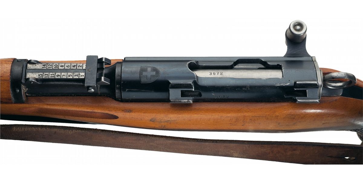 Excellent Swiss Model K31/55 Straight Pull Bolt Action Sniper Rifle ...