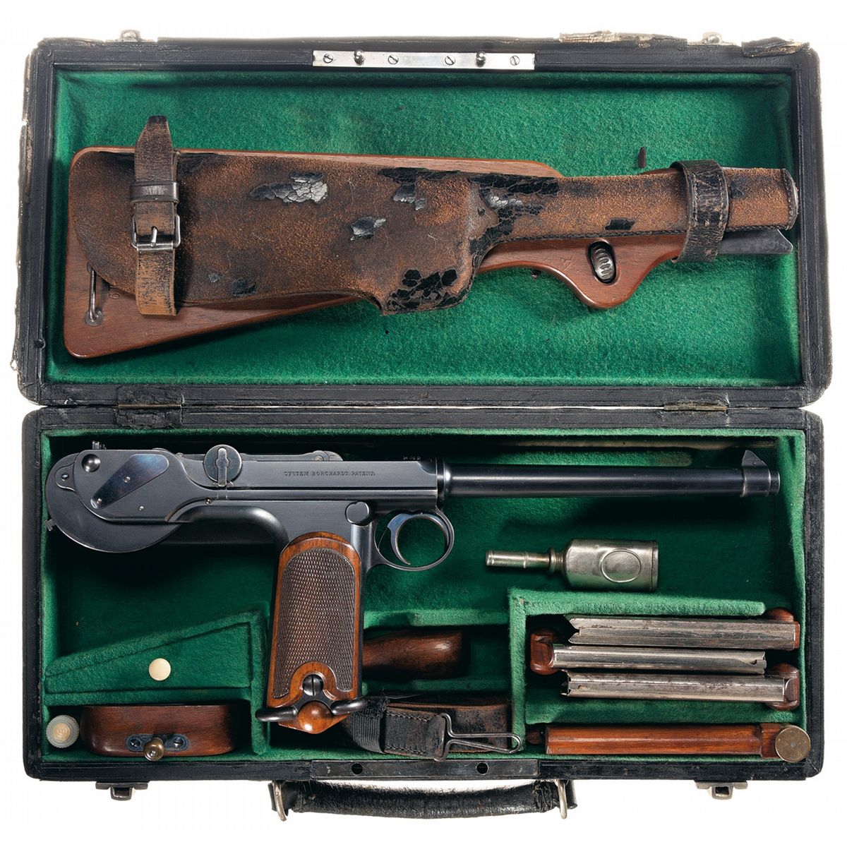 Extremely Rare Early Inscribed Serial Number 19 Cased Loewe Model 1893 ...