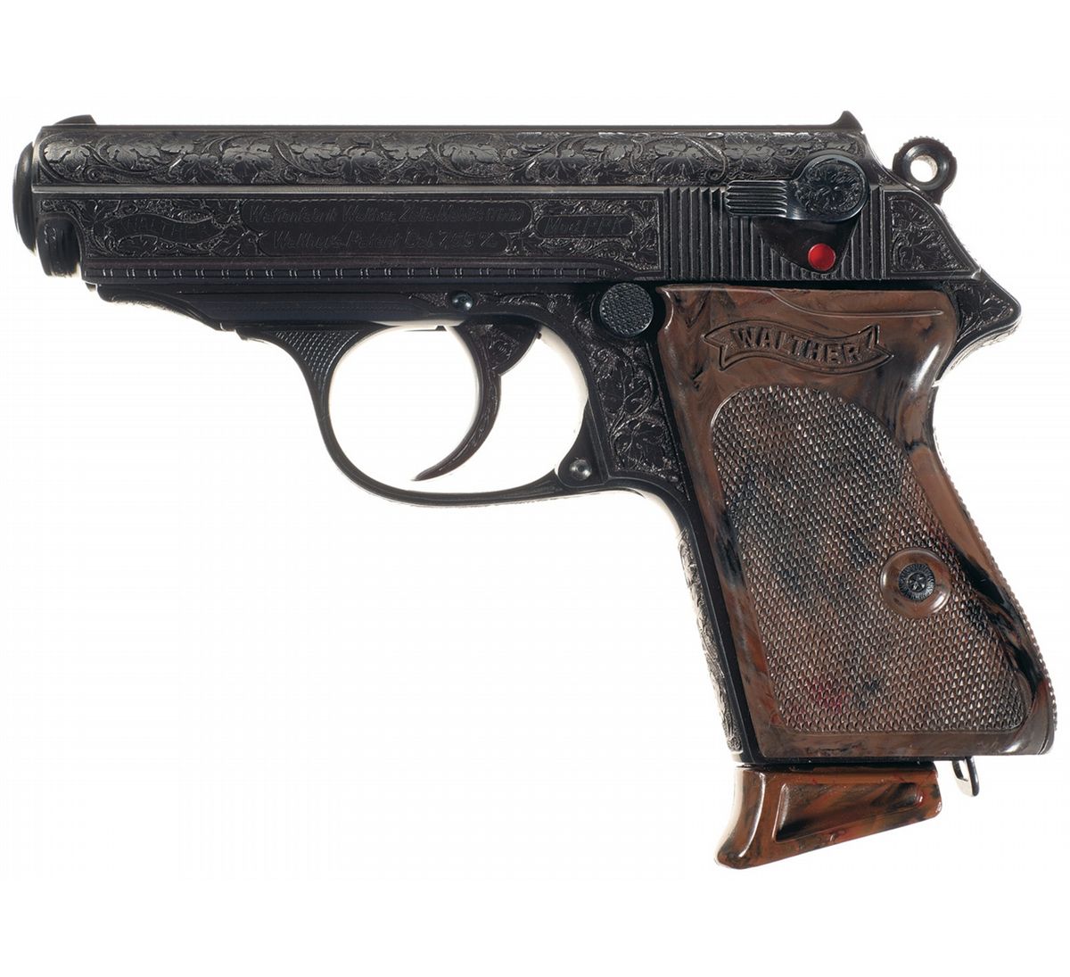Rare Walther Factory Engraved PPK Pistol and Holster with Capture ...