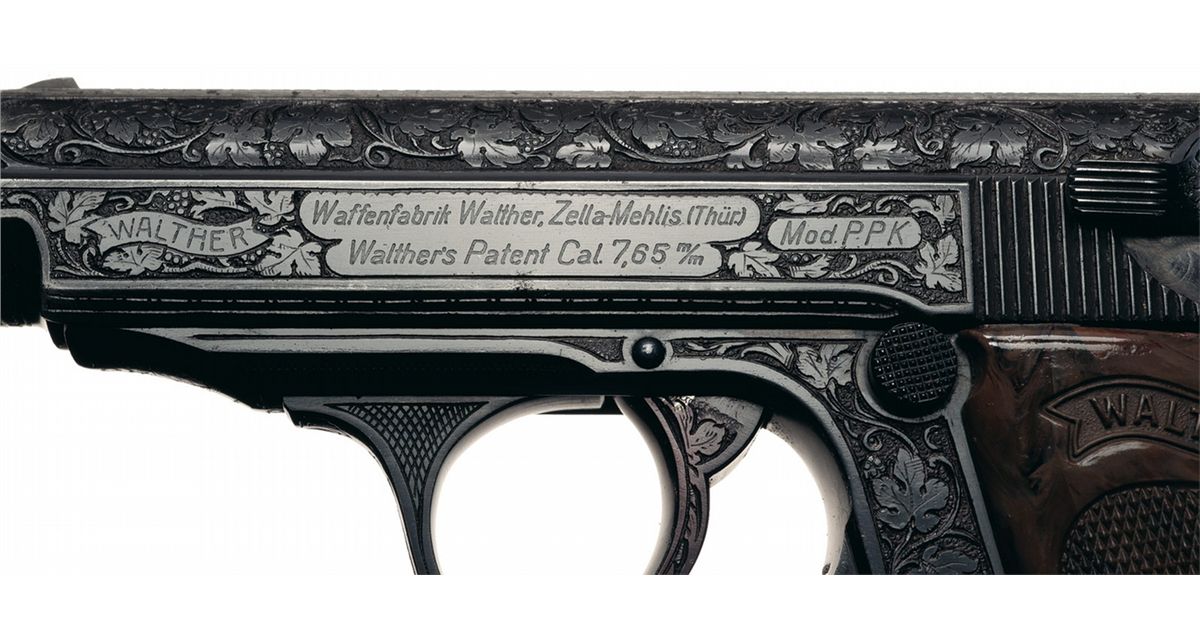 Rare Walther Factory Engraved PPK Pistol and Holster with Capture ...