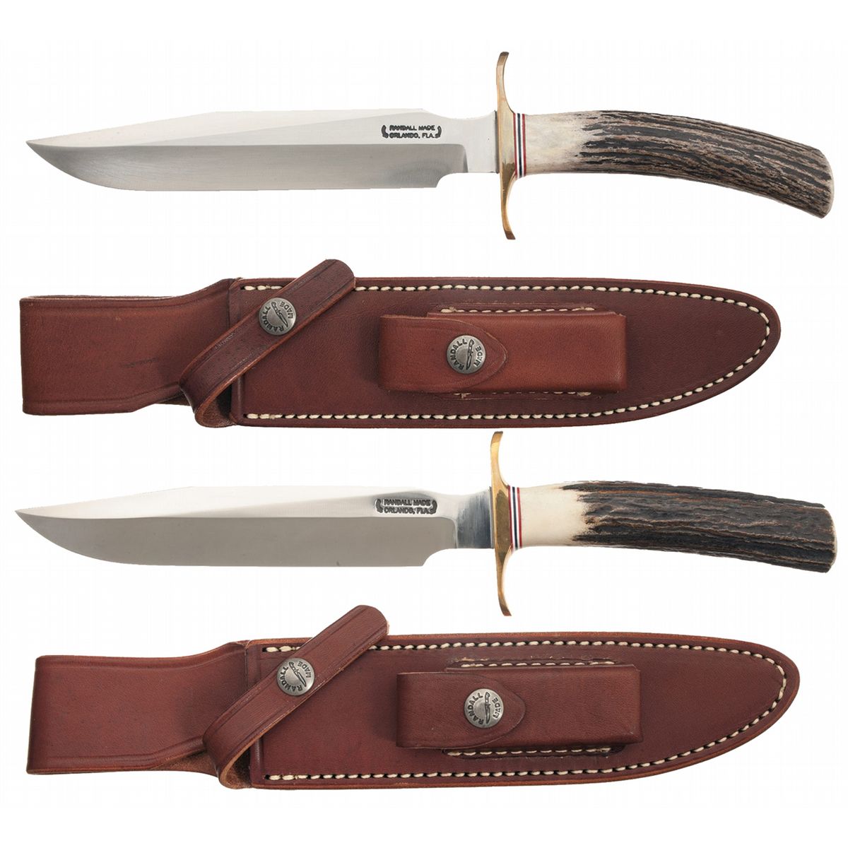Two Excellent Randall Model One All-Purpose Fighting Knives with Stag ...