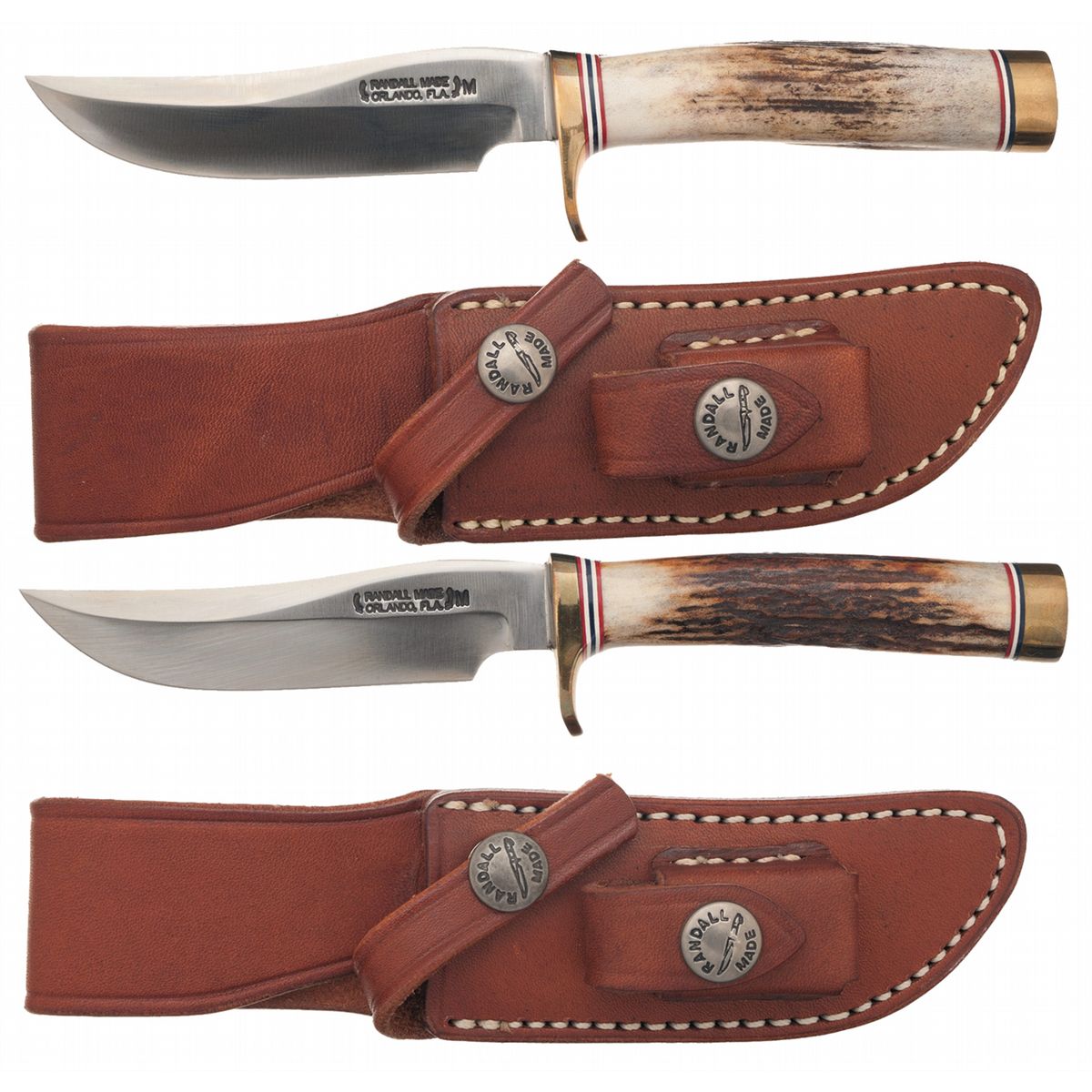 Two Consecutively Serialized Randall Model 3 Miniature Knives with Sheaths