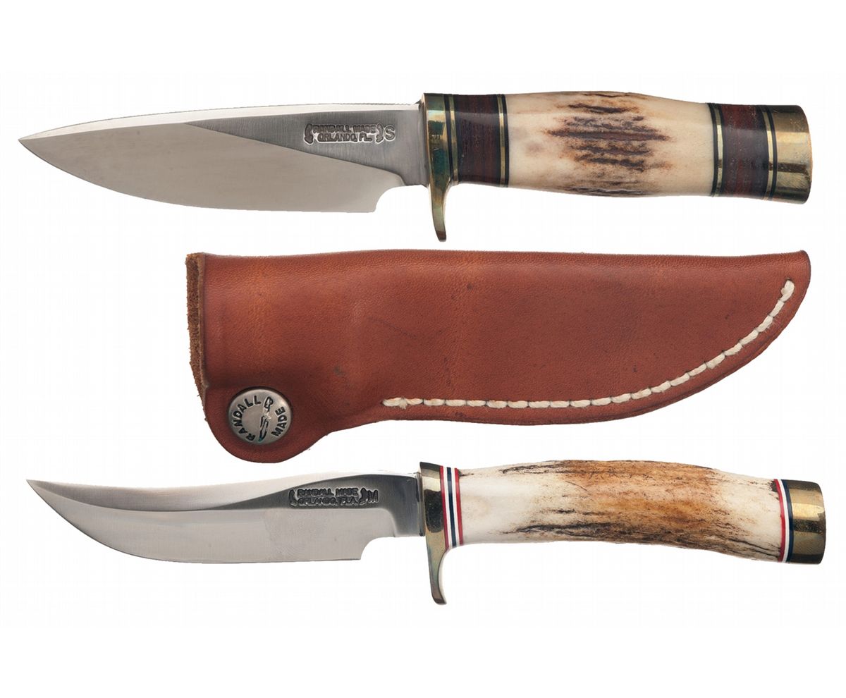 Two Randall Stag Handle Miniature Knives