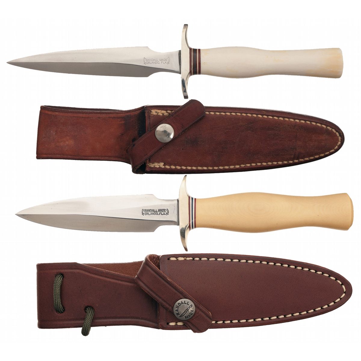 Two Randall Model 2 Boot Knives with Sheaths