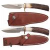 Two Randall Stag Handle Miniature Knives with Sheaths