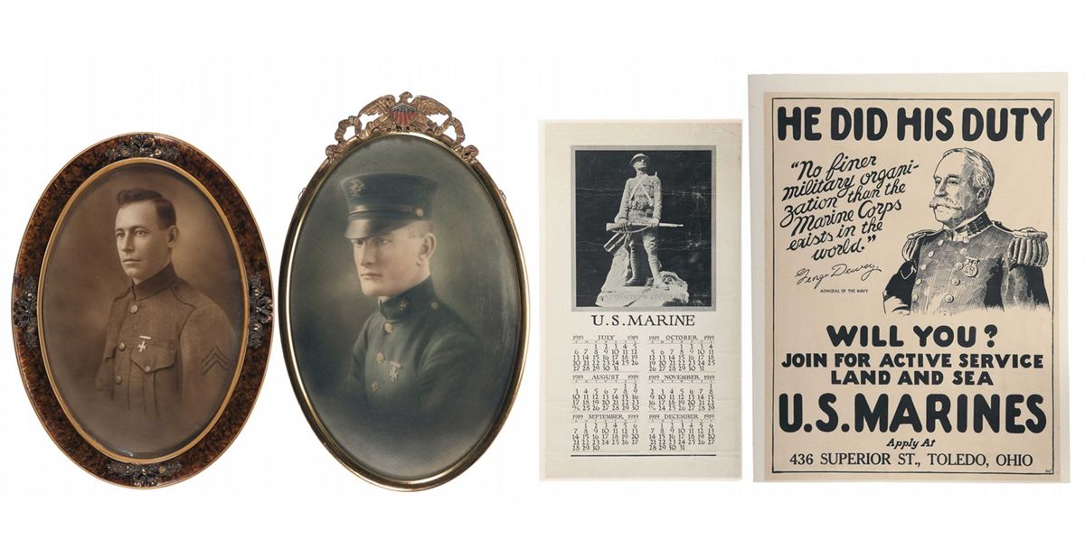 Two WWI Vintage Portraits of United States Marines, Vintage U.S.M.C ...