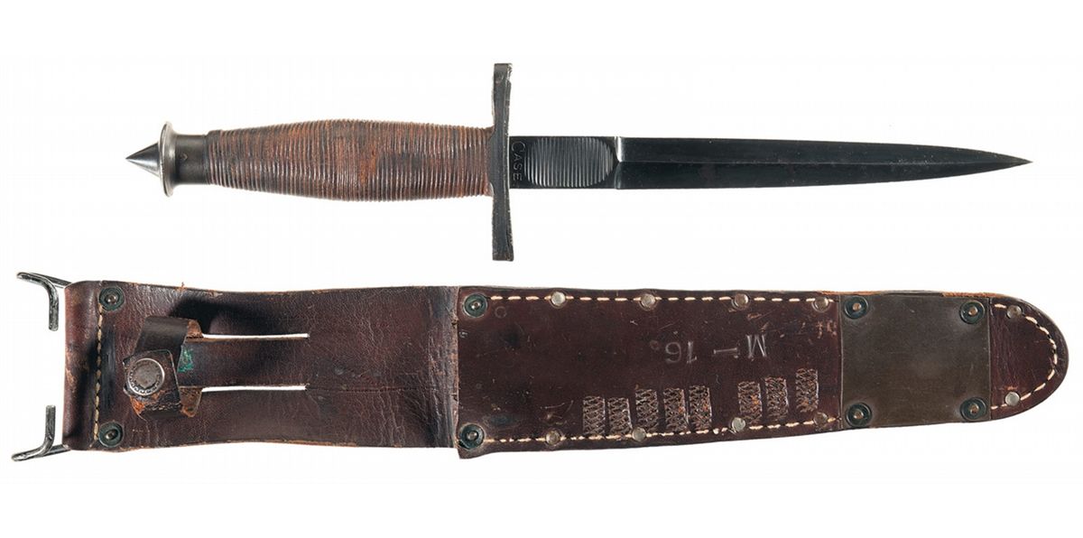 Extremely Rare Case U.S.S. Omaha V-42 Dagger with Sheath