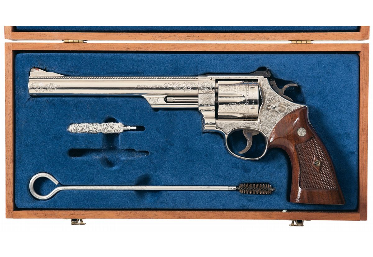 Engraved Smith & Wesson Model 29-2 Double Action Revolver with Case