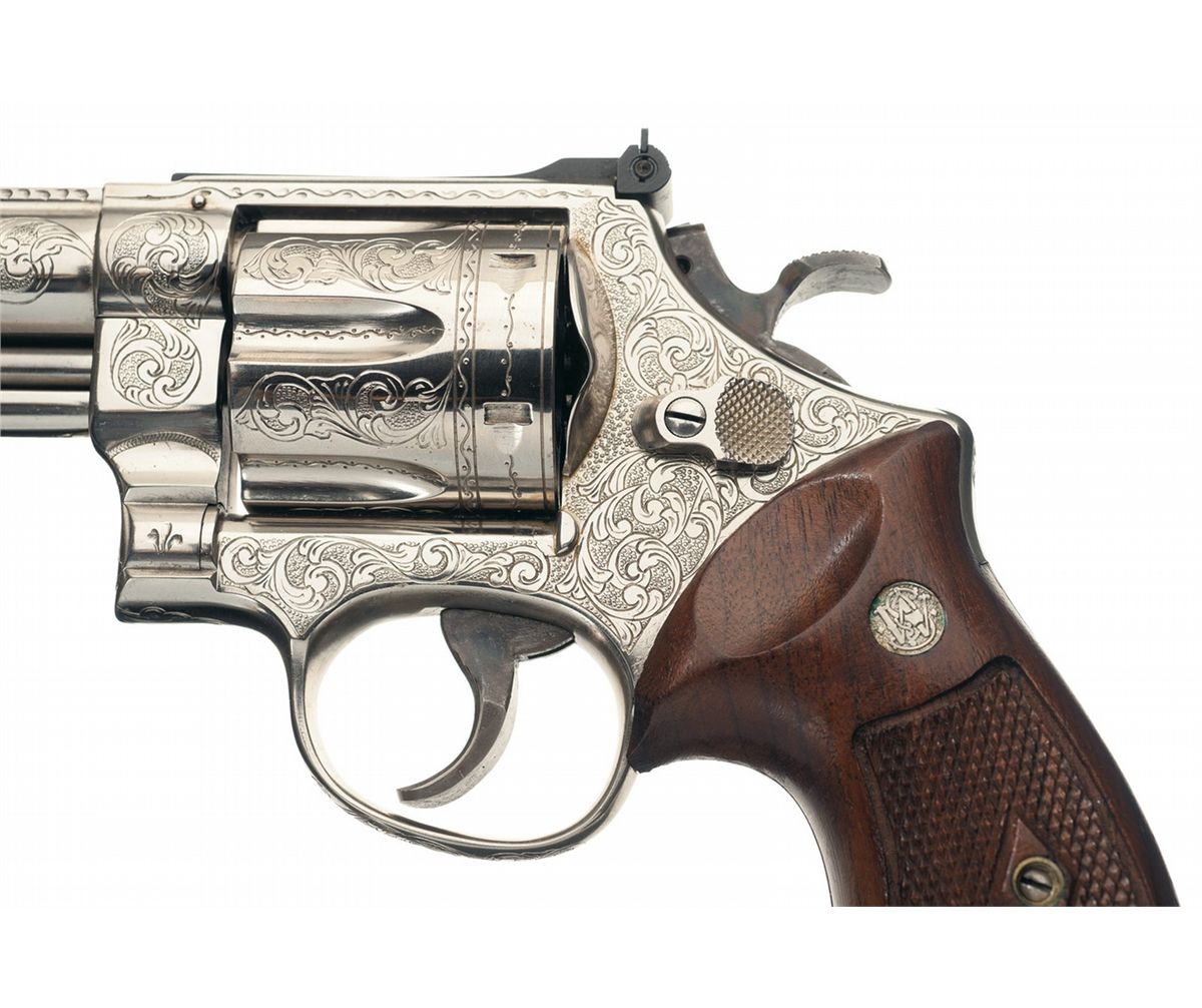 Engraved Smith & Wesson Model 29-2 Double Action Revolver with Case