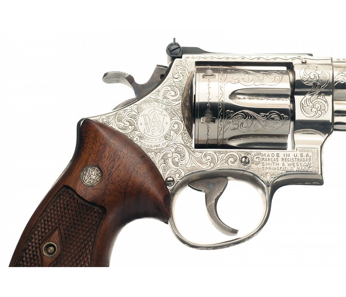 Engraved Smith & Wesson Model 29-2 Double Action Revolver with Case