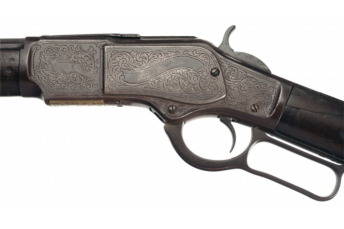 Attractive Engraved Winchester Model 1873 Lever Action Rifle and an ...