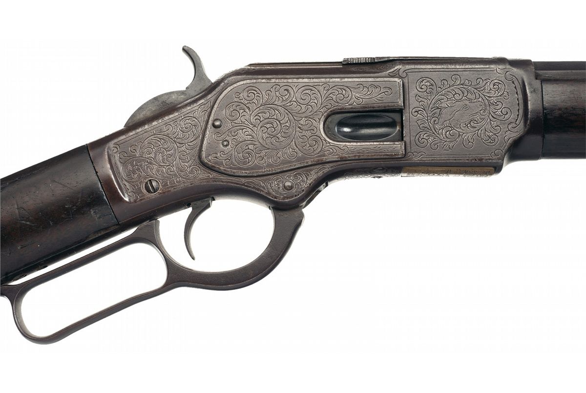Attractive Engraved Winchester Model 1873 Lever Action Rifle and an ...